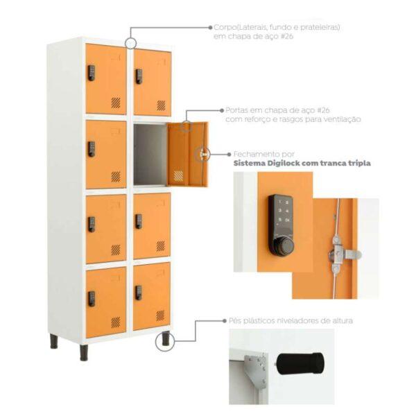 Locker Digilock Tranca Tripla – Fusion Office Mobiliário Corporativo